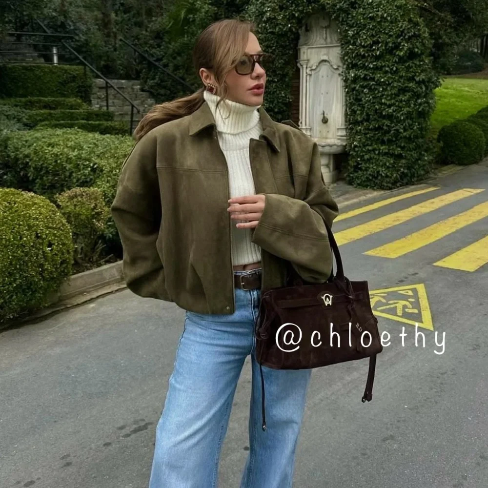 Zara | Jackets & Coats | Zara Faux Suede Bomber Jacket | Poshmark